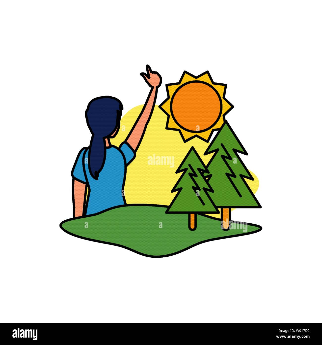 Avatar woman with trees design, Nature plant summer season environment ...