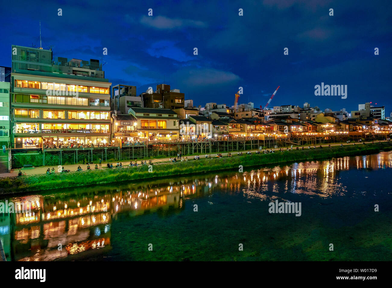 Kyoto famous pontocho alley way during night Stock Photo - Alamy
