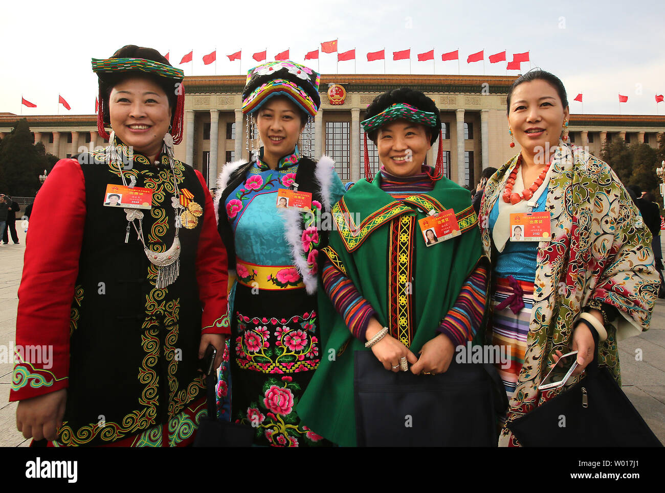 Chinese ethnic minority delegates arrive for the 2nd session of the ...