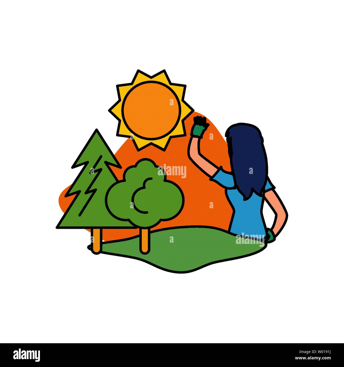 Avatar woman with trees design, Nature plant summer season environment ...