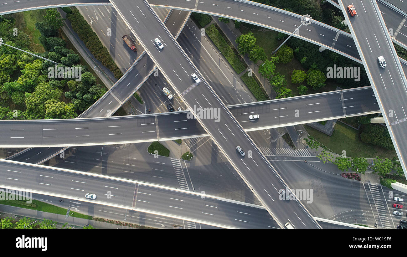 Shanghai urban road traffic hub Stock Photo - Alamy
