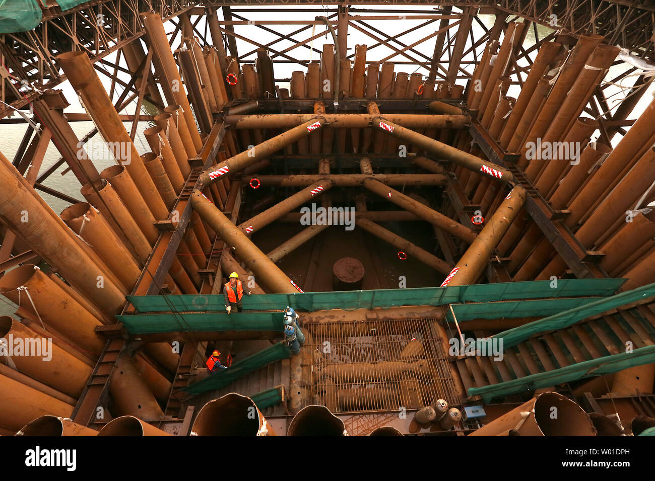 Construction continues on a high-speed rail line being built near ...