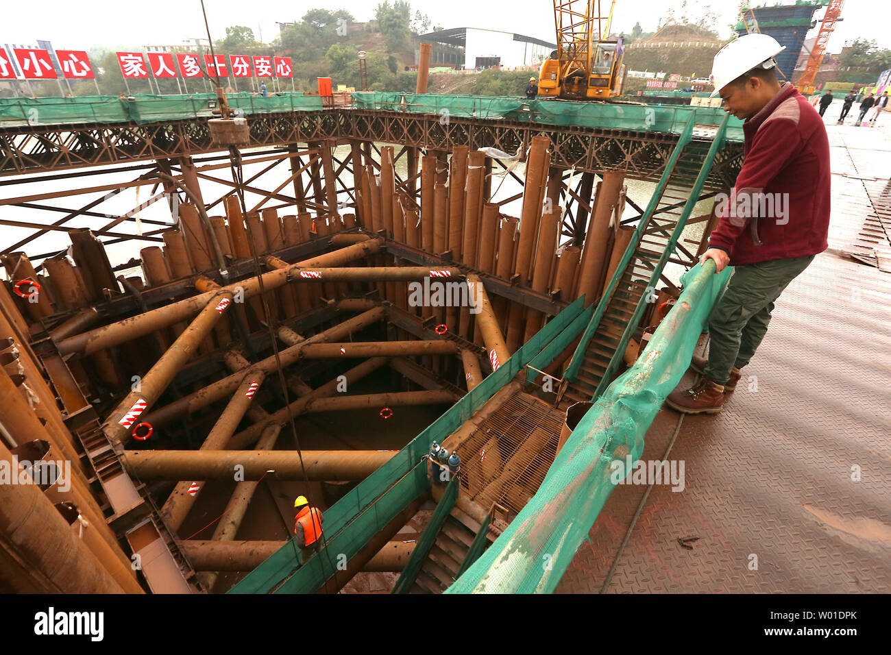 Construction continues on a high-speed rail line being built near ...