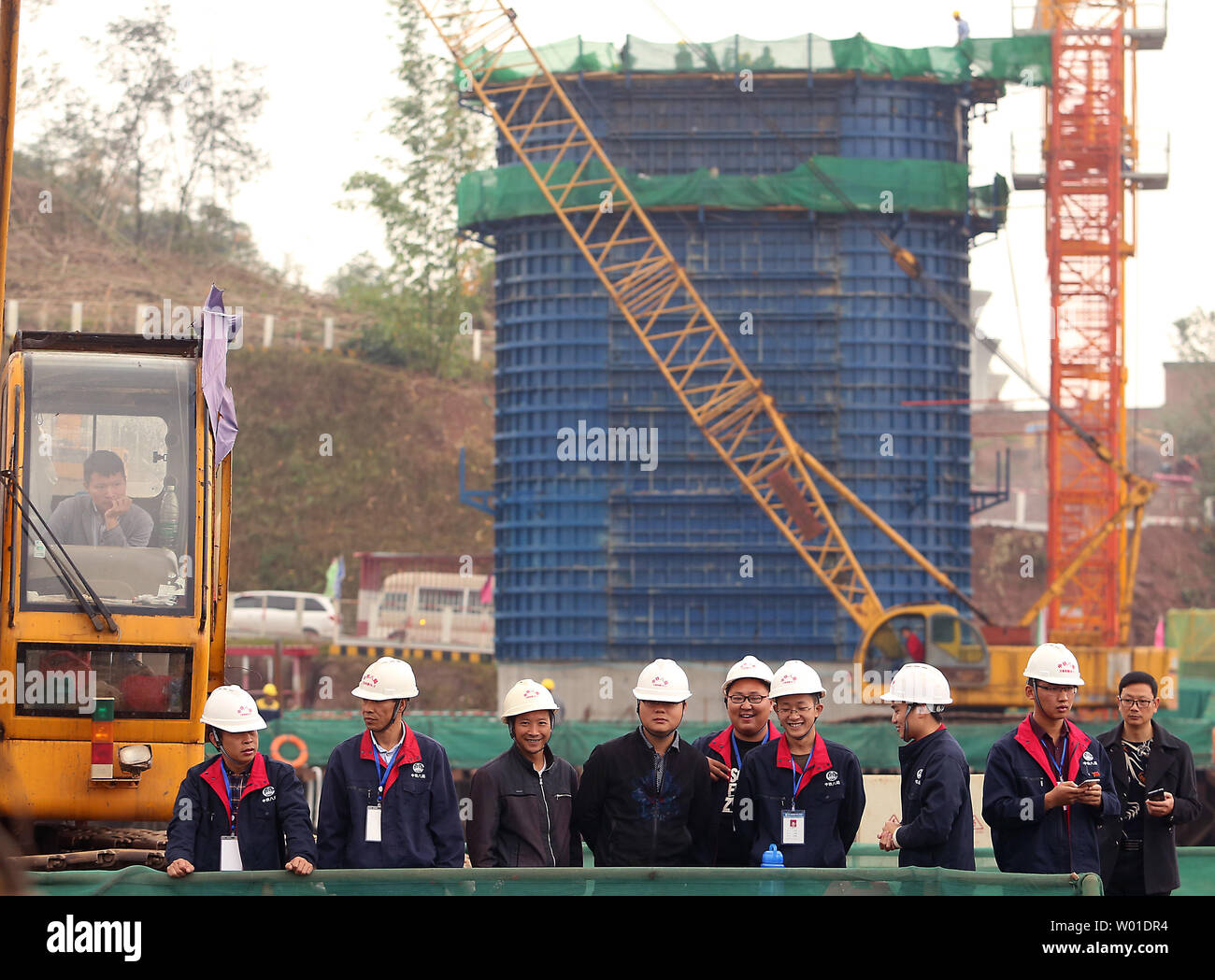 Construction continues on a high-speed rail line being built near ...