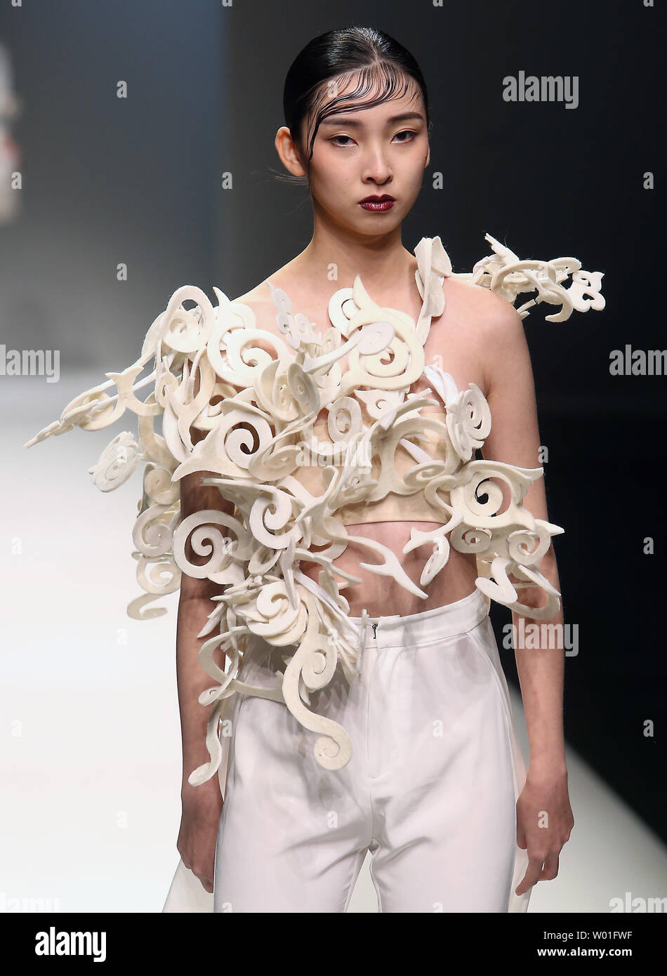 Models wear the latest designs by A Niu Ga during the annual Fashion ...