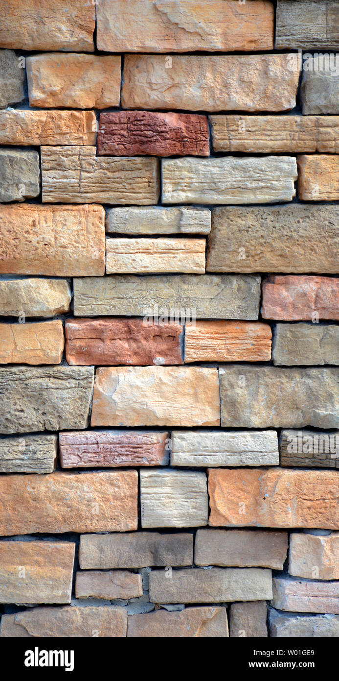 It’s a beautiful wall of rustic Bricks with different textures and ...