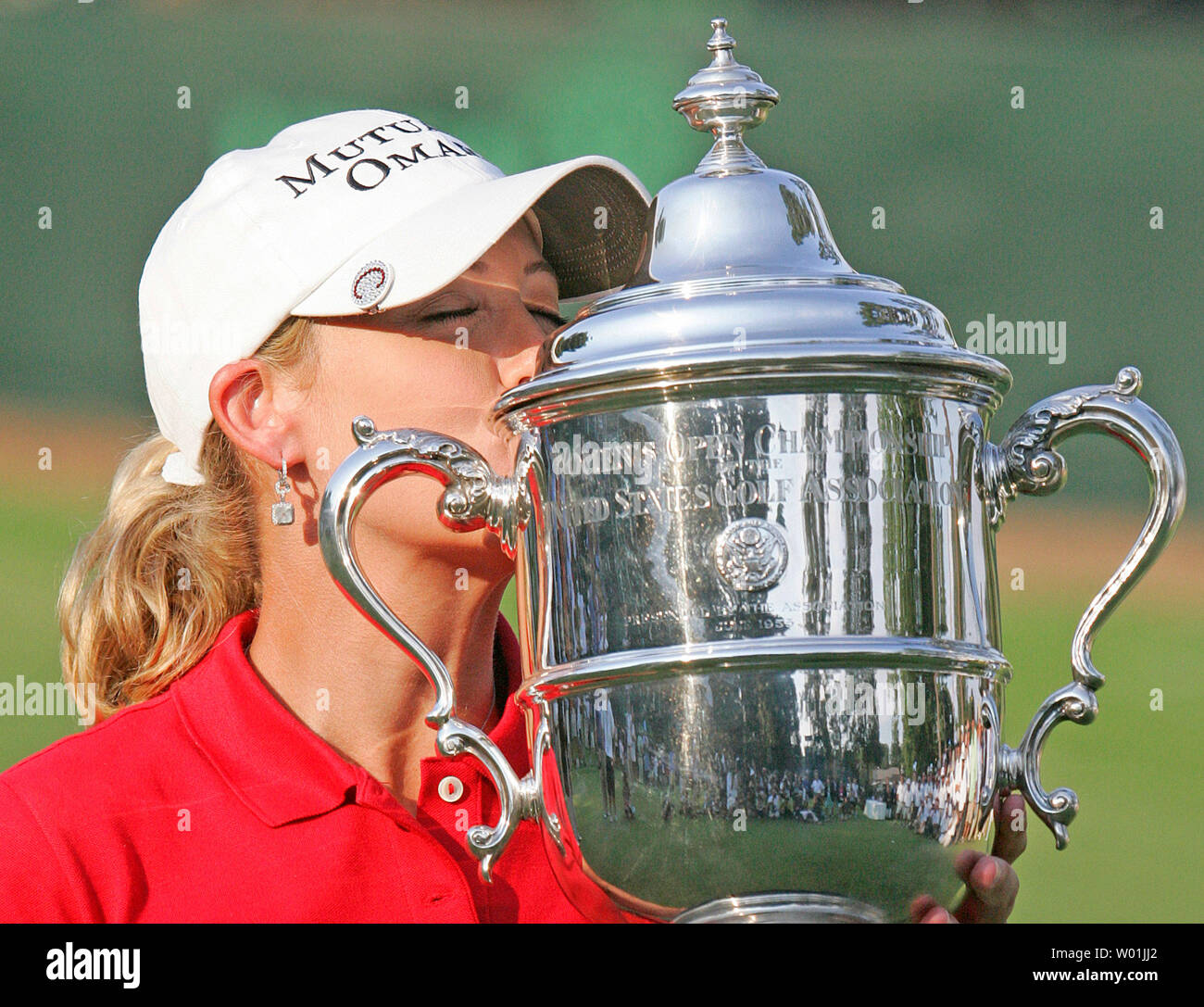 Cristie Kerr, of Miami Florida kisses the trophie after winning the U.S ...