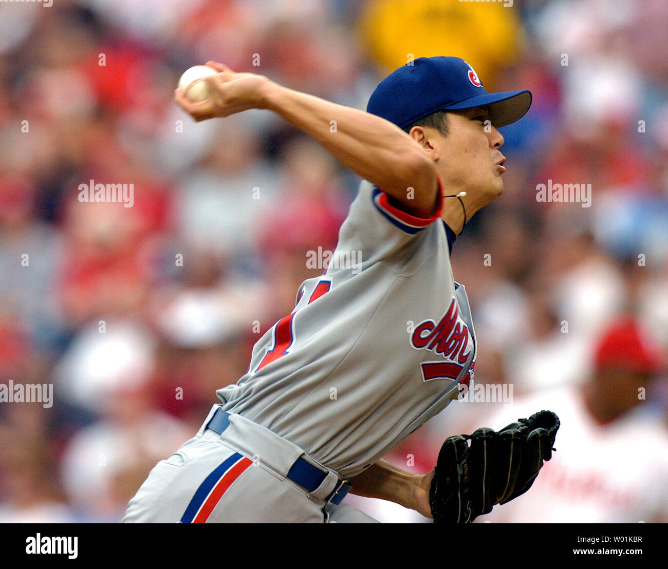 Right handed pitcher Sunny Kim (31) starts for the Expos as ...