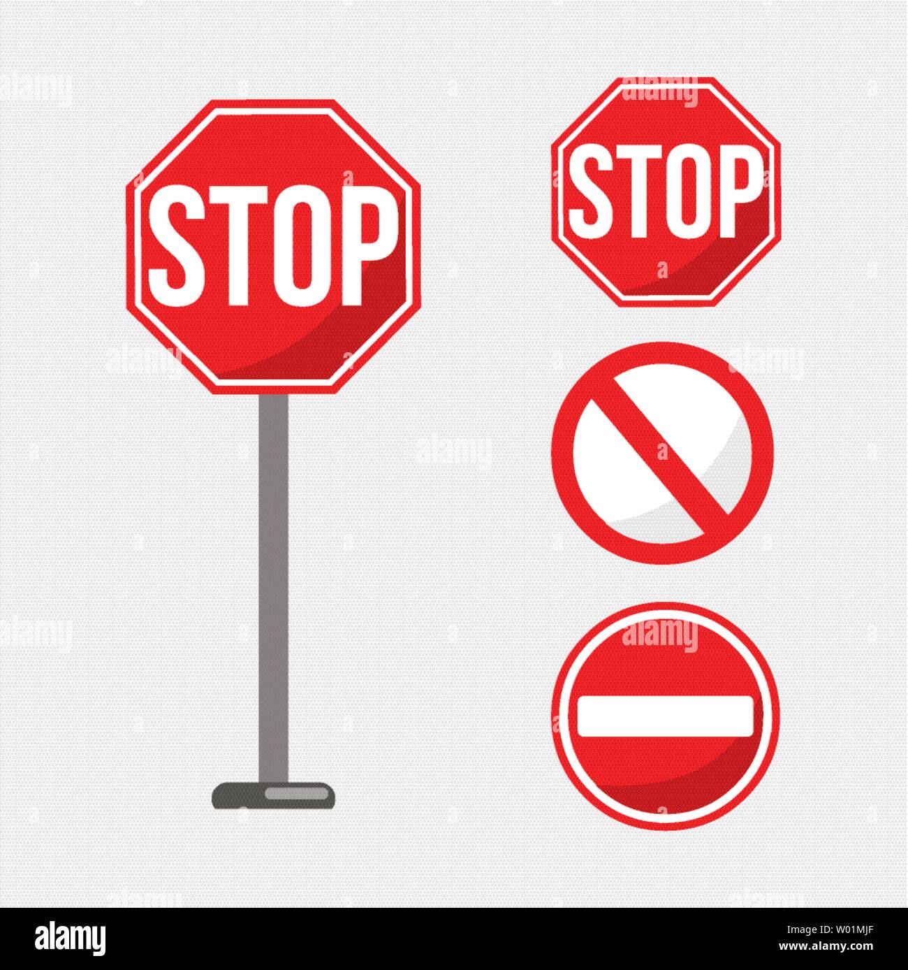 stop sign vector illustration set Stock Vector Image & Art - Alamy