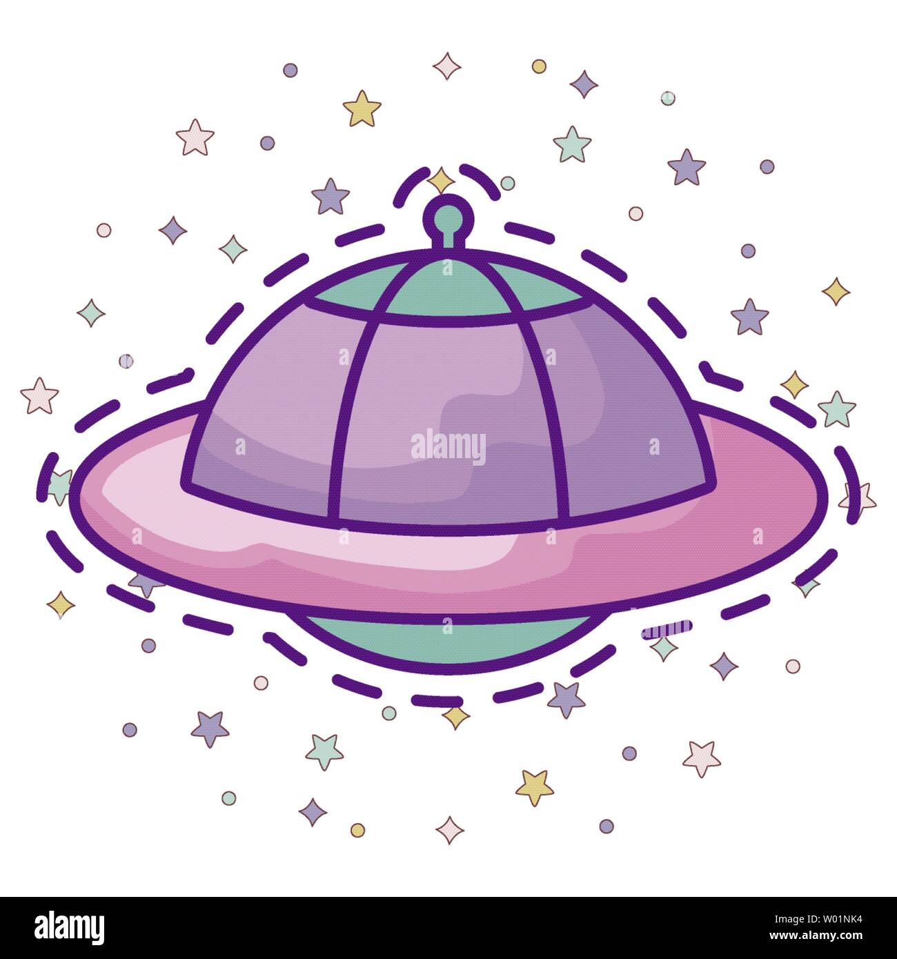 patch of unidentified flying object vector illustration design Stock ...