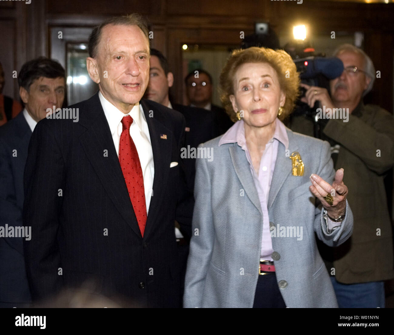 Sen. Arlen Specter, D-PA, and his wife Joan talk to the news media ...