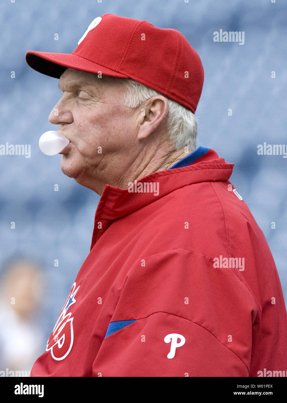 Philadelphia Phillies manager Charlie Manuel appears relaxed as he ...