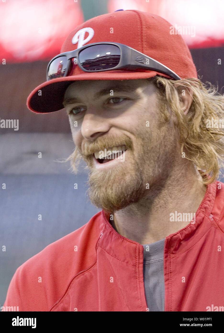 Philadelphia Phillies Jason Werth is all smiles during batting practice ...