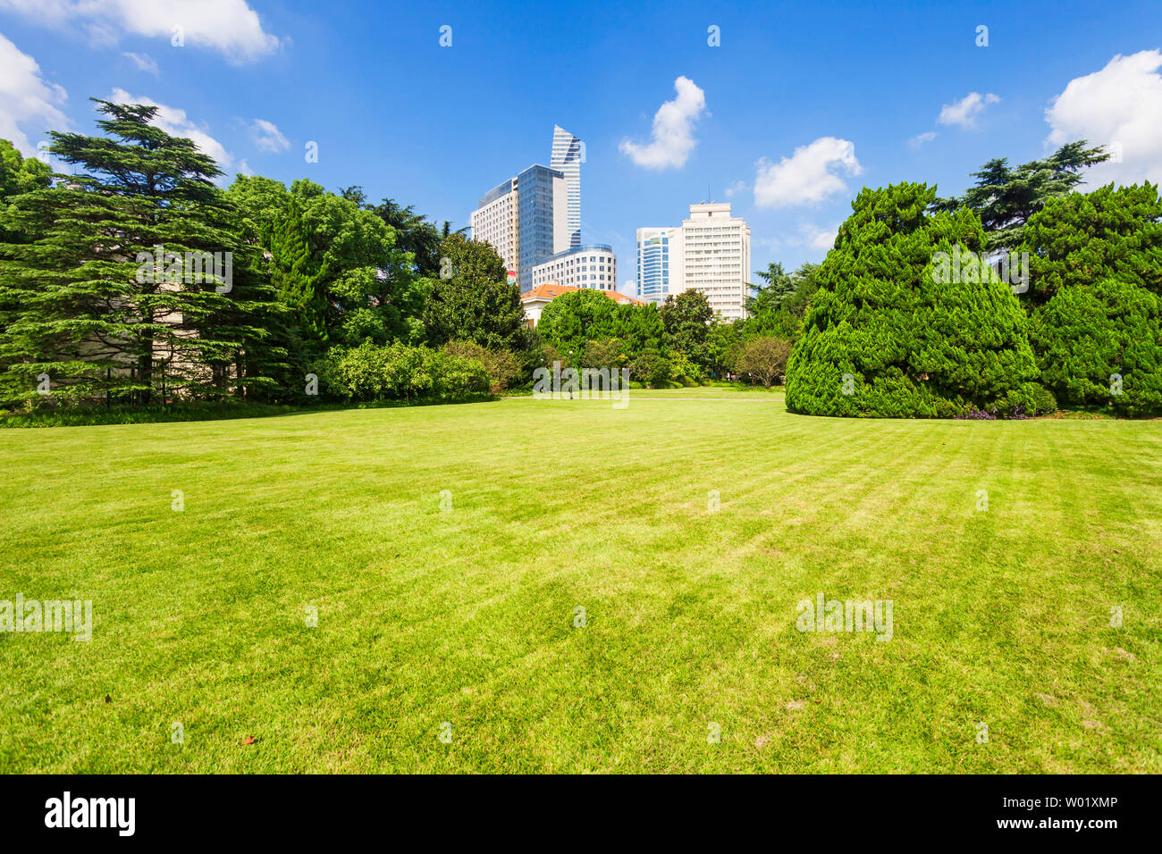 Grassland and Buildings Stock Photo - Alamy