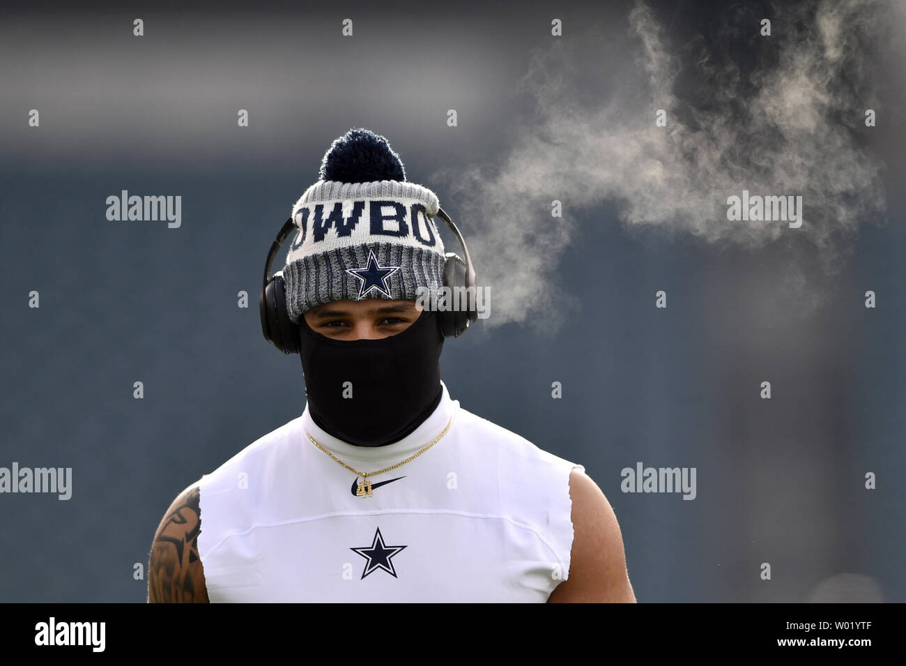 Dallas Cowboys' Keith Smith looks on during warm-ups prior to a game ...