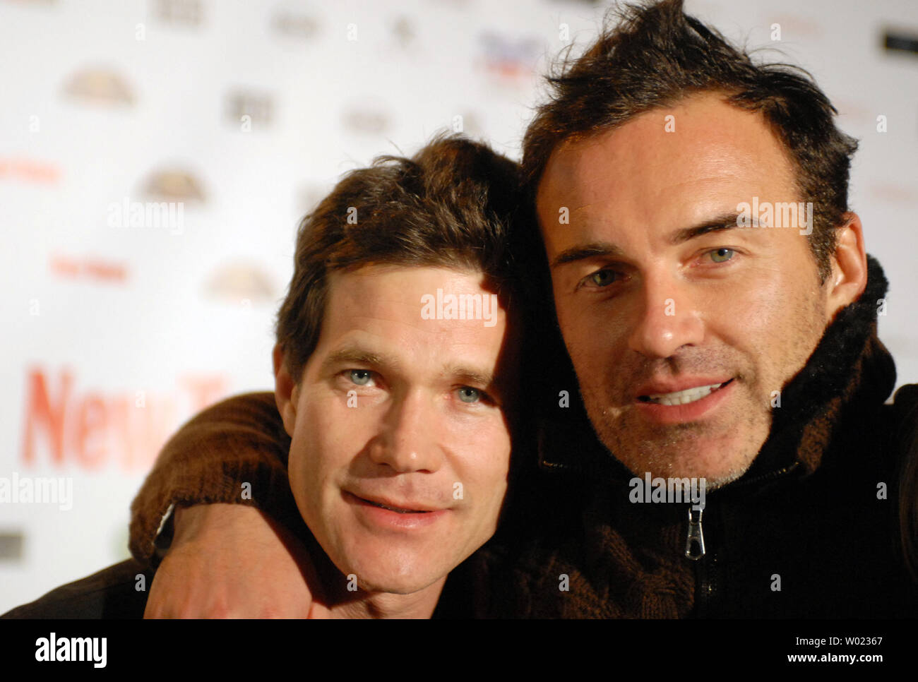 Actors Dylan Walsh (L) and Julian McMaho attend the Super Skins ...