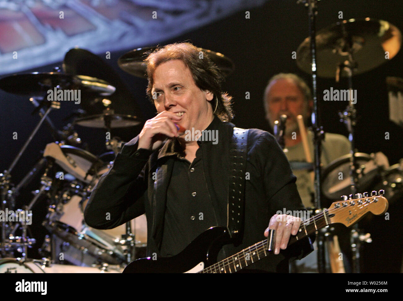 John McFee (L) and Michael Hossack of the Doobie Brothers appear in ...