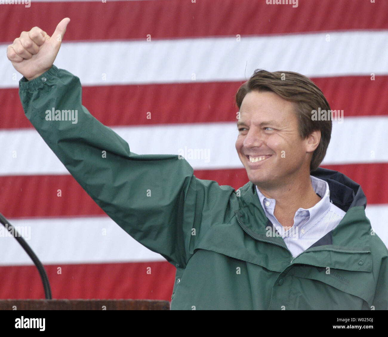 Democratic vice-presidential candidate Sen. John Edwards smiles and ...