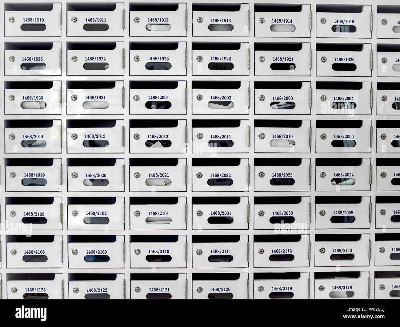 Mail post boxes in apartment hi-res stock photography and images - Alamy