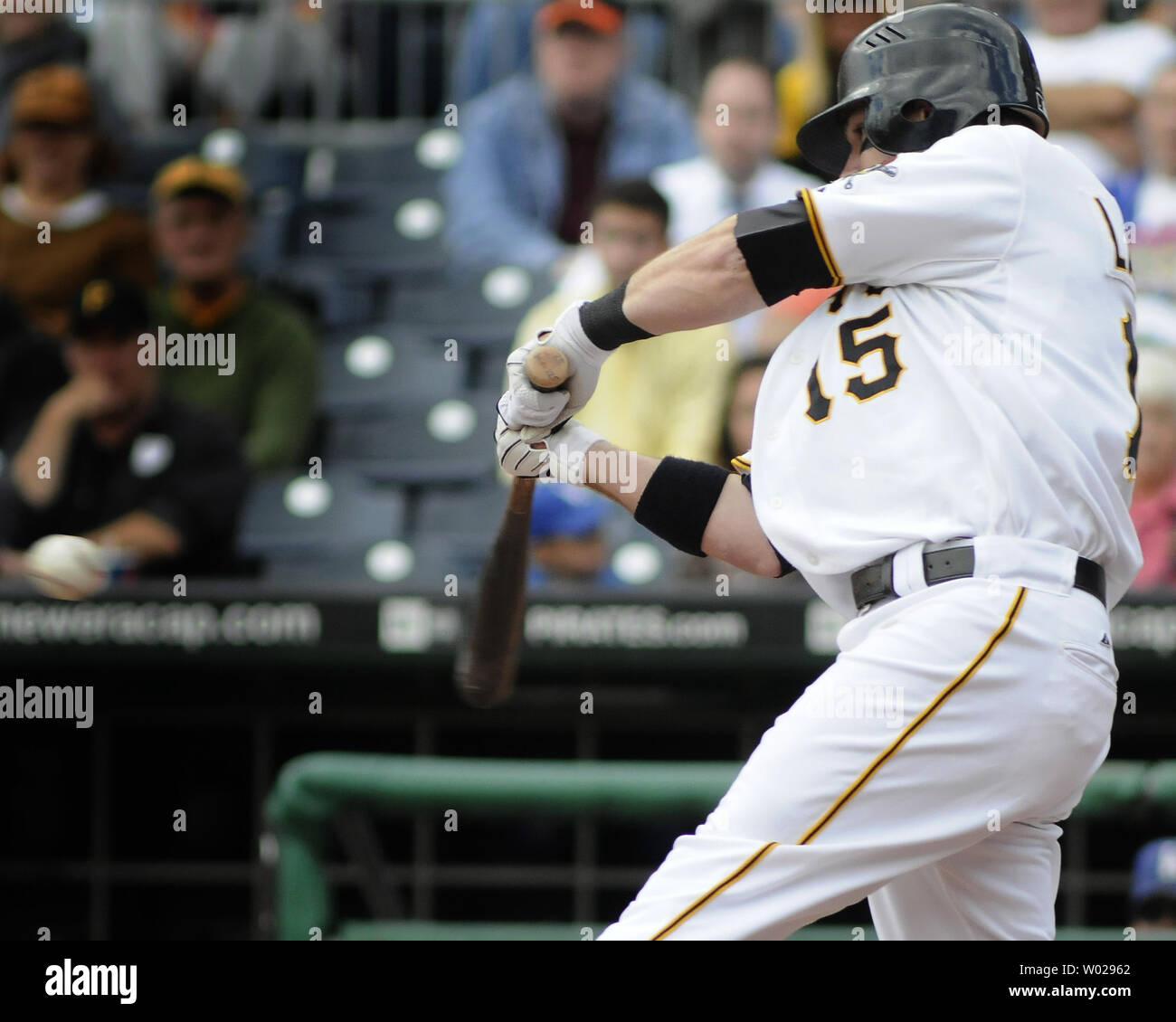 Pittsburgh Pirate Andy LaRoche hits his second double of the game in ...