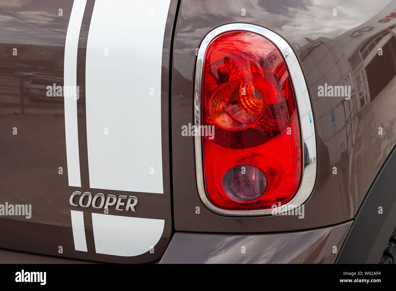 Novosibirsk, Russia - 06.26.2019: An expensive car, a female model of a ...