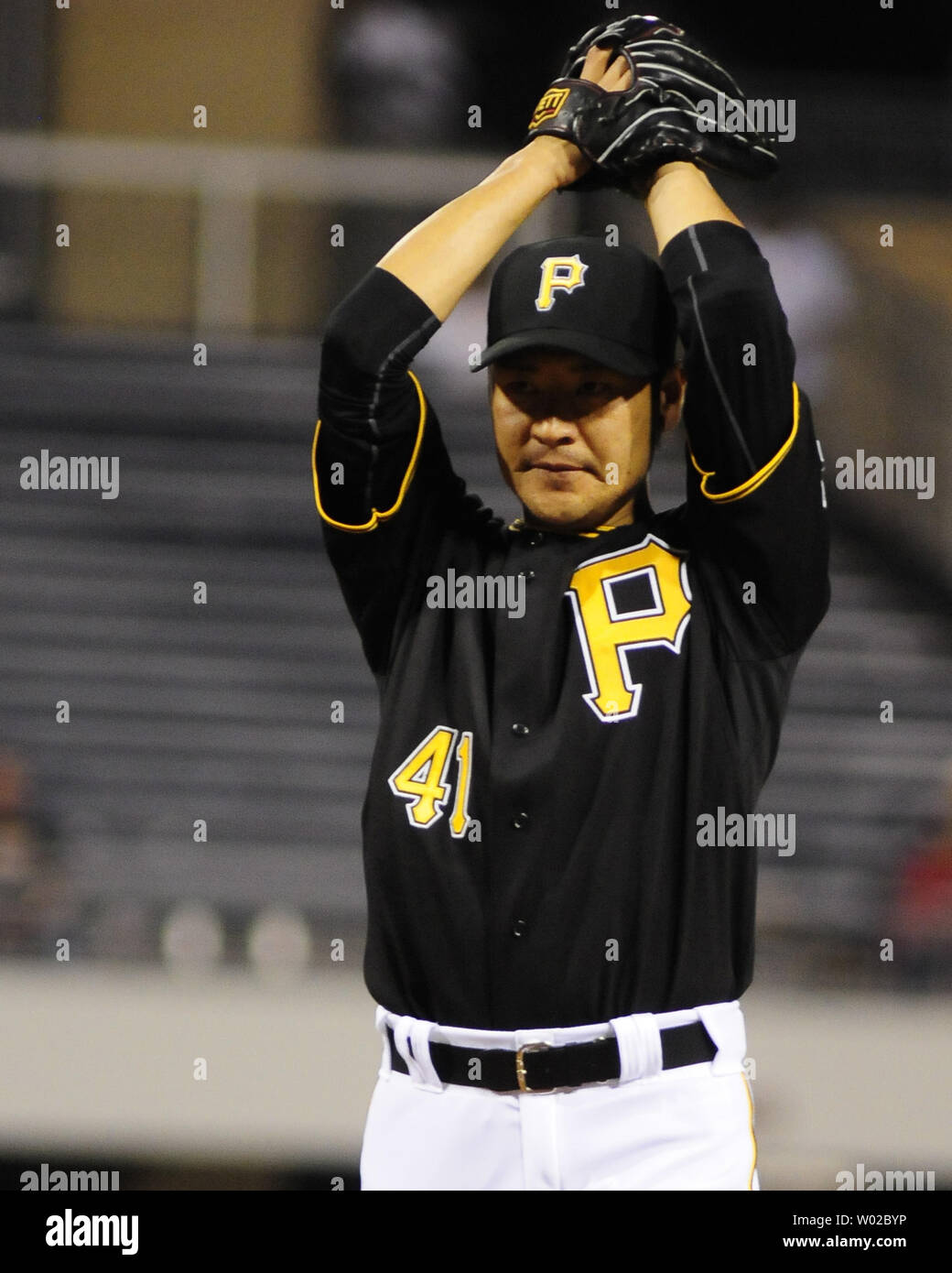 Pittsburgh Pirates relief pitcher Hisanori Takahashi takes the mound in ...