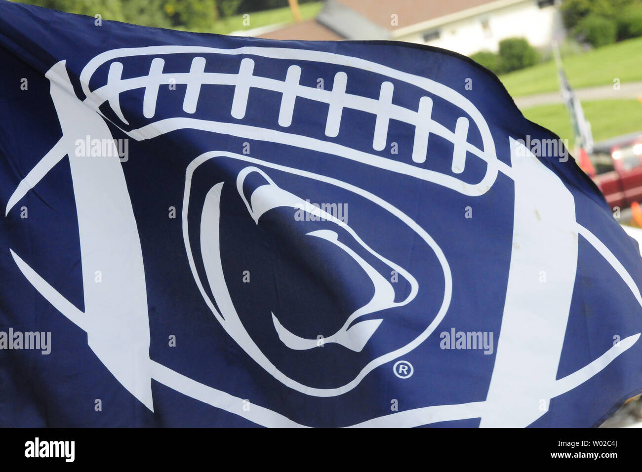 Penn State football flag waves over the tailgating area at Beaver ...