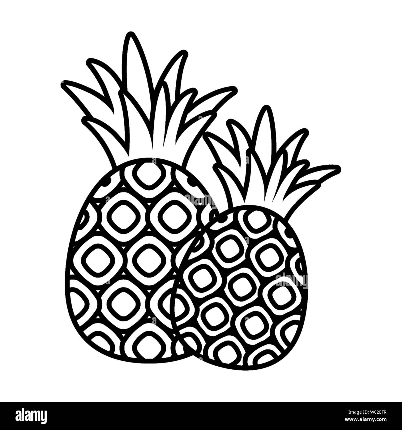 fresh pineapples fruits isolated icon vector illustration design Stock ...