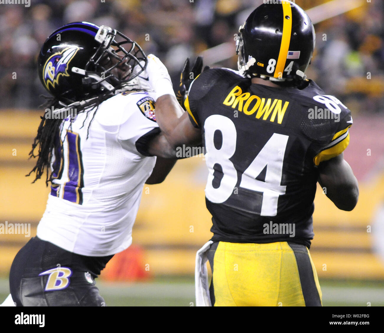 Pittsburgh Steelers wide receiver Antonio Brown (84) and Baltimore ...
