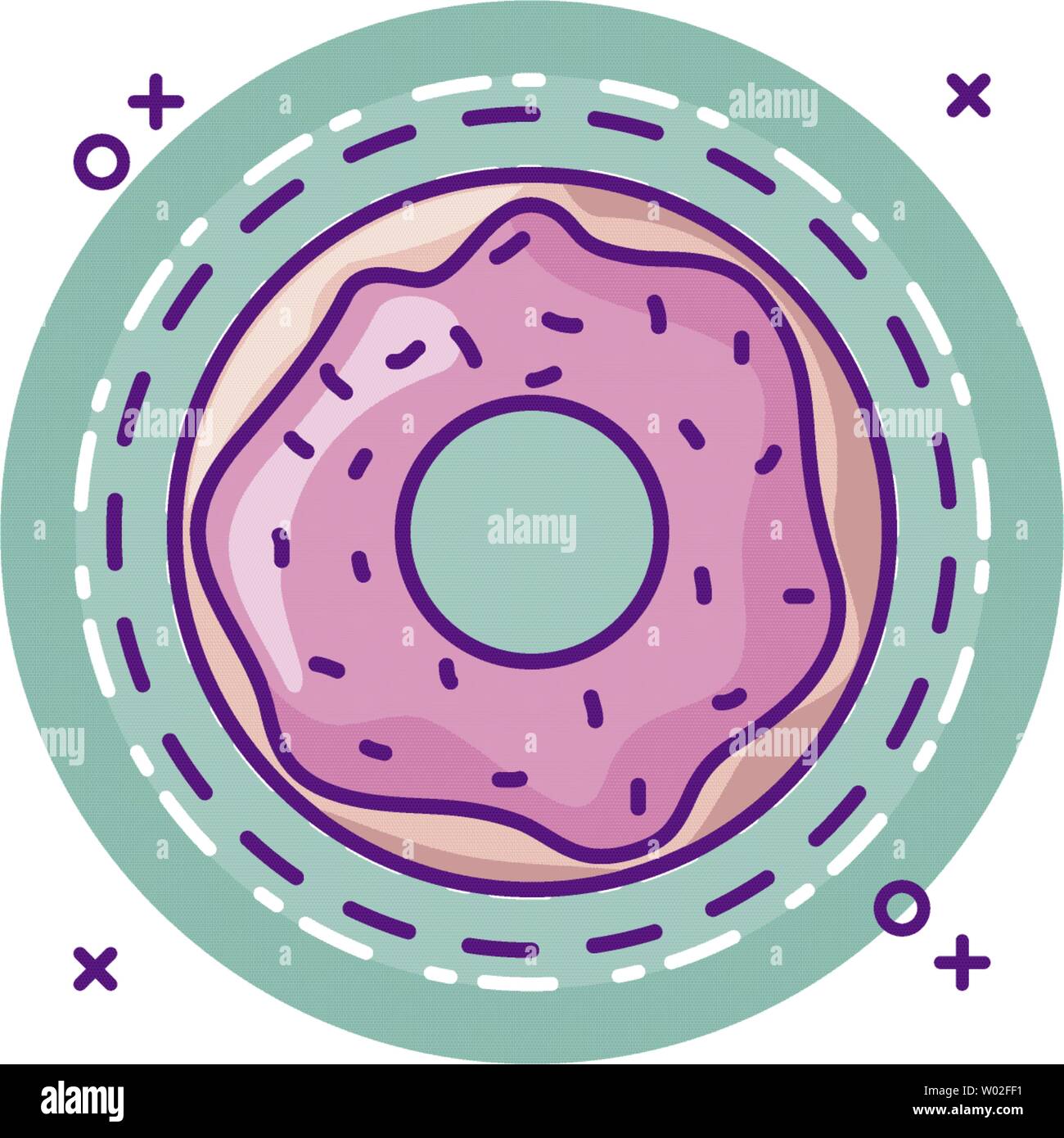 patch of delicious and sweet donut vector illustration design Stock ...