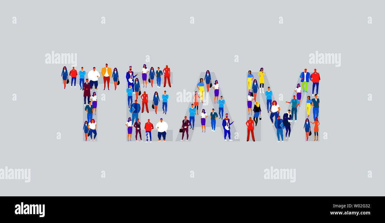 big crowd of businesspeople showing team shape business people standing ...