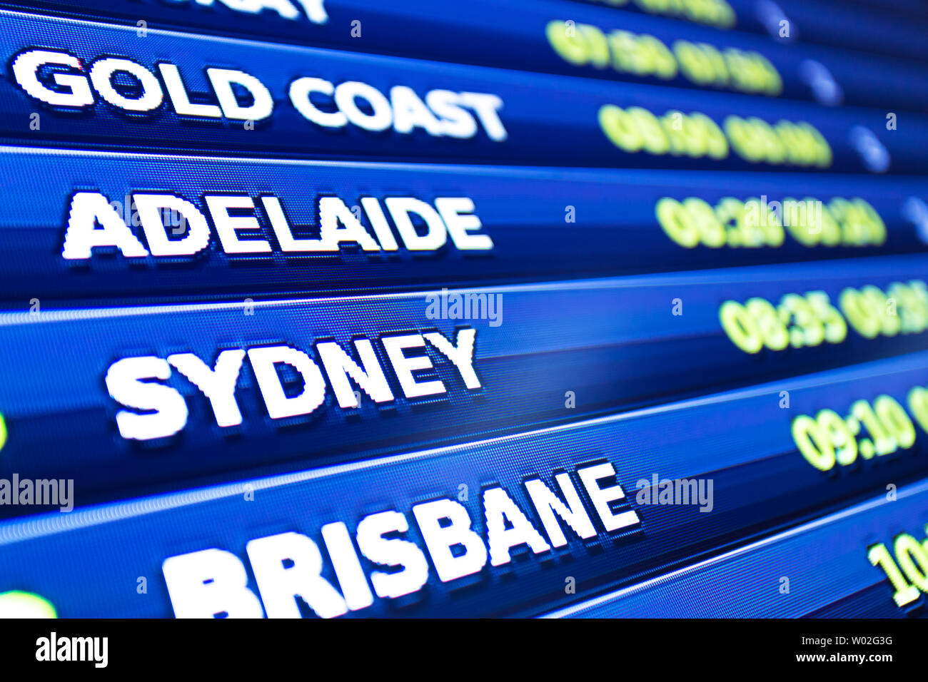 Flight information display screen board Stock Photo - Alamy