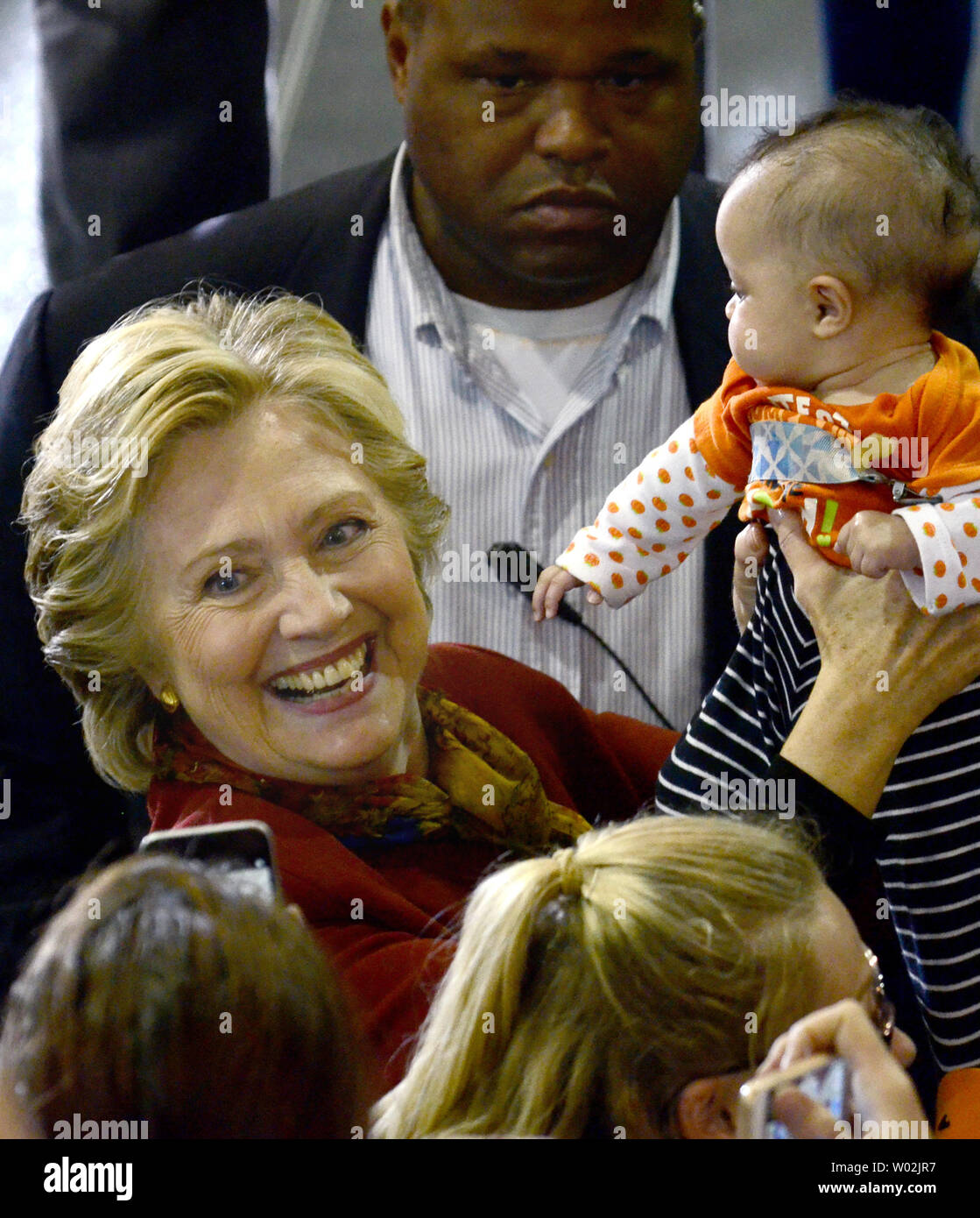 Democratic presidential candidate Hillary Clinton poses for a cell ...
