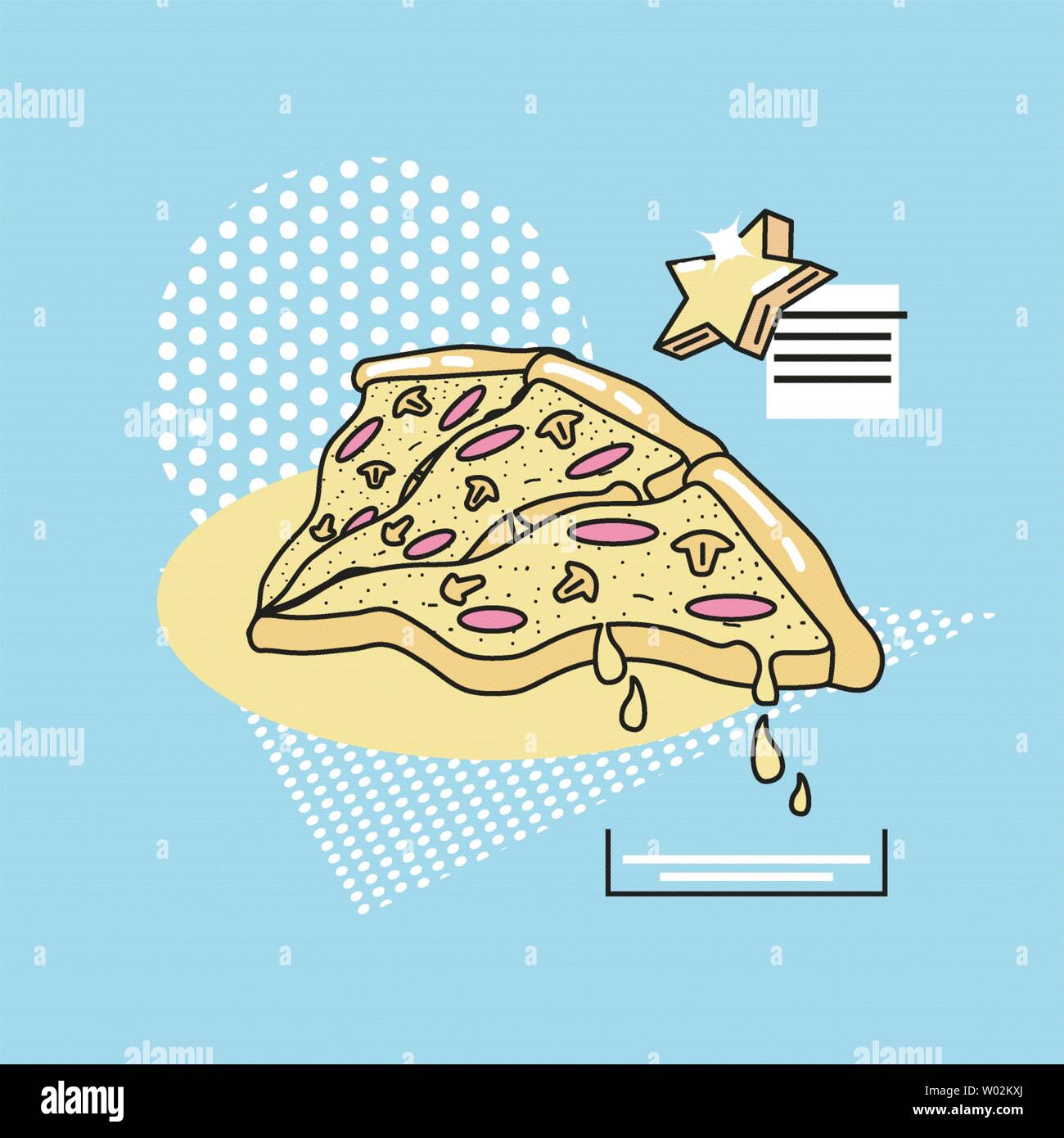 90s style pizza design, Vintage retro fashion culture funky and ...