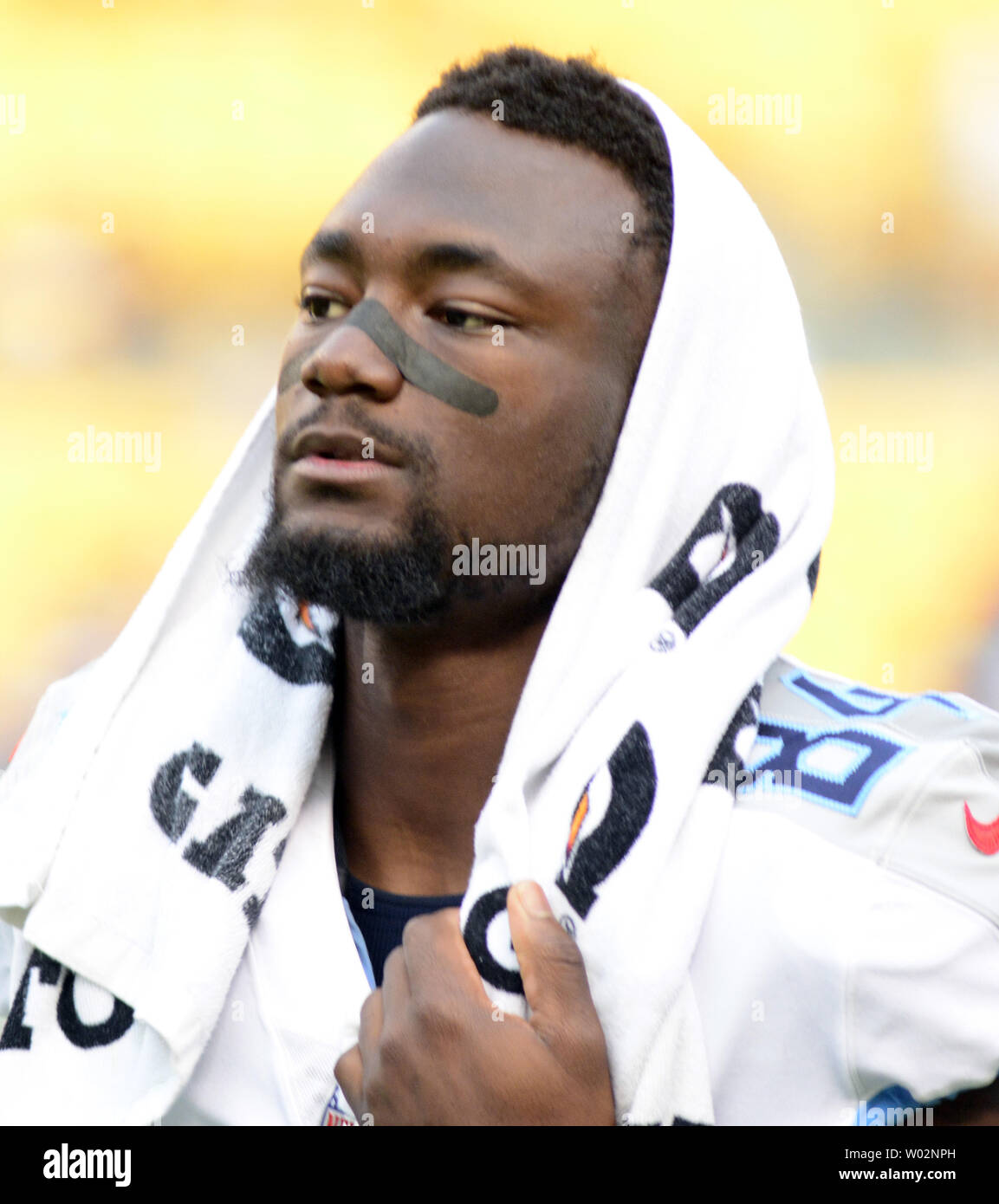 Tennessee Titans wide receiver Corey Davis (84) leaves the field ...