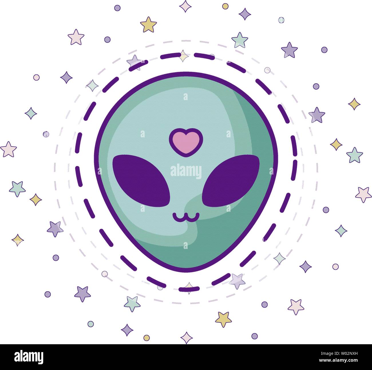 patch of head alien icon vector illustration design Stock Vector Image ...