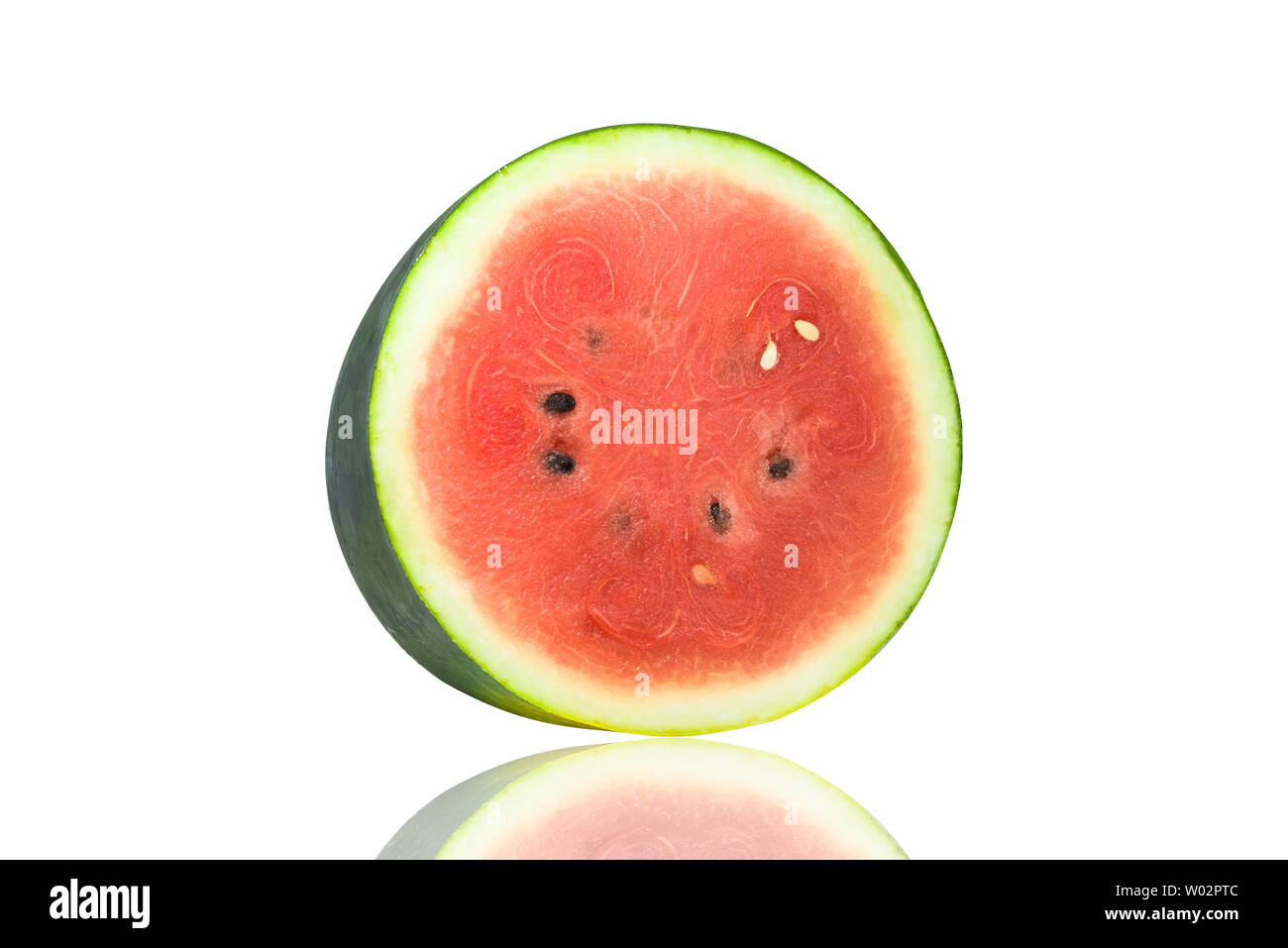 Cut half watermelon isolated on white background Stock Photo - Alamy