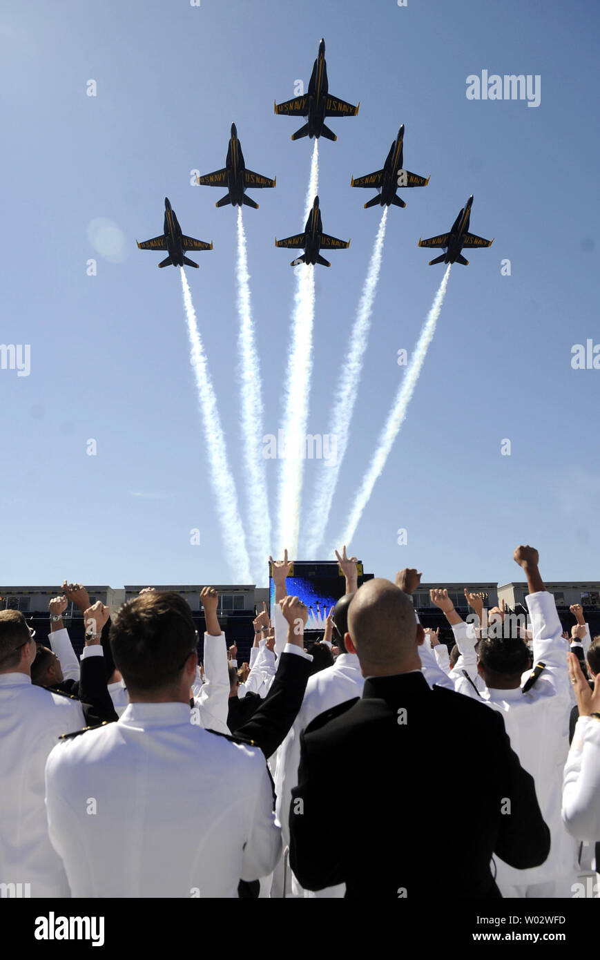 The Navy Blue Angles fly over the Navy-Marines Corps Memorial Stadium ...