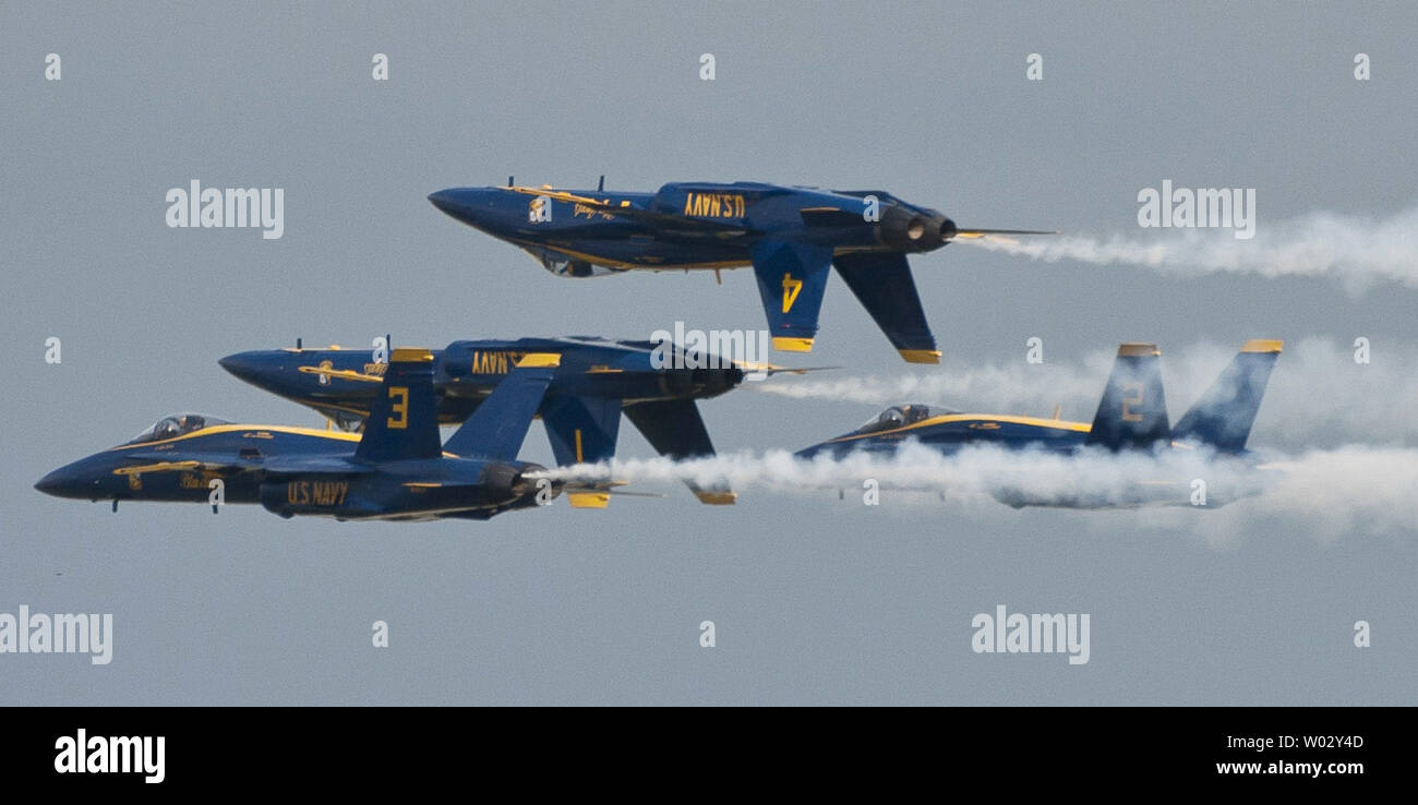 The U.S. Navy Blue Angles aerial demonstration squadron performs at the ...