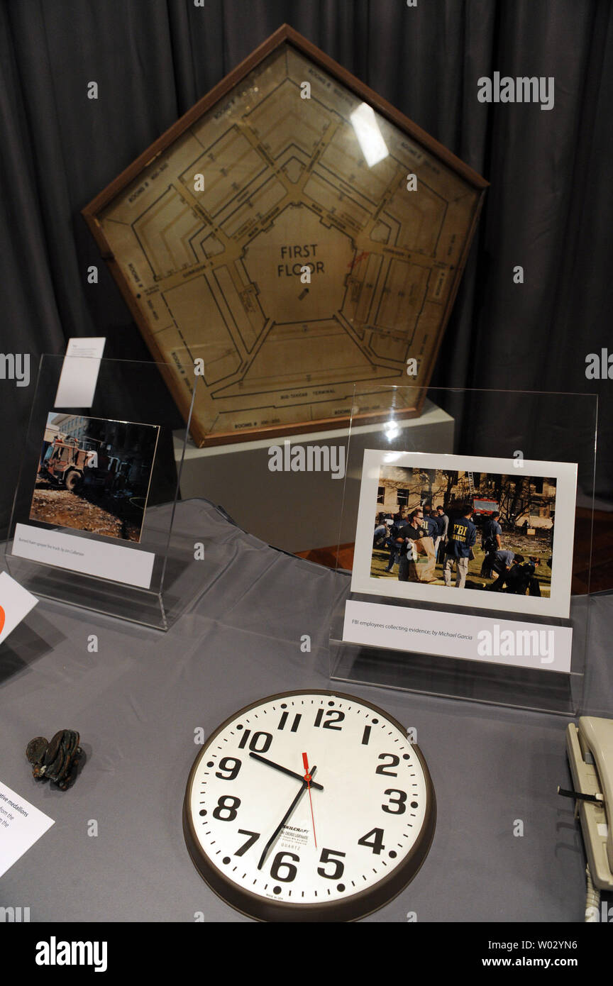 A clock which stopped at the moment of impact and a map of the Pentagon ...