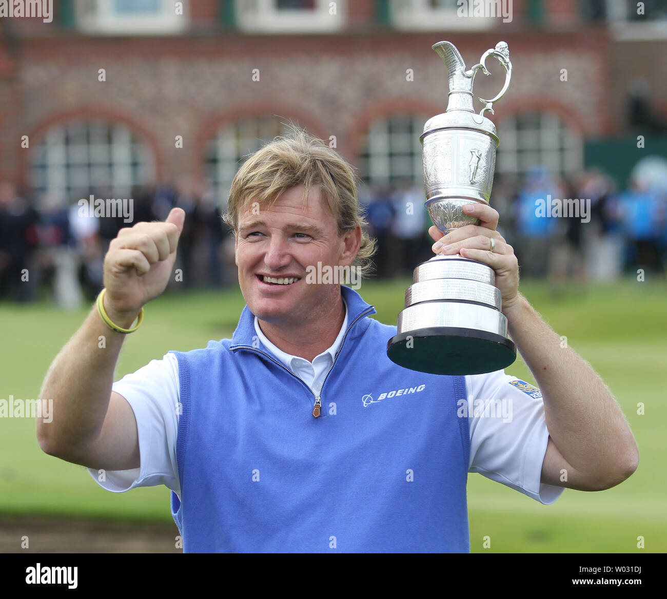 South Africa's Ernie Els holds the Claret Jug after winning " The 2012 ...