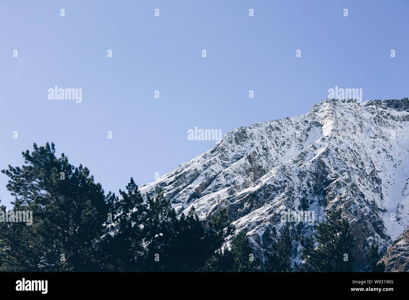 Beautiful breathtaking scenery of high mountains and hills in the ...
