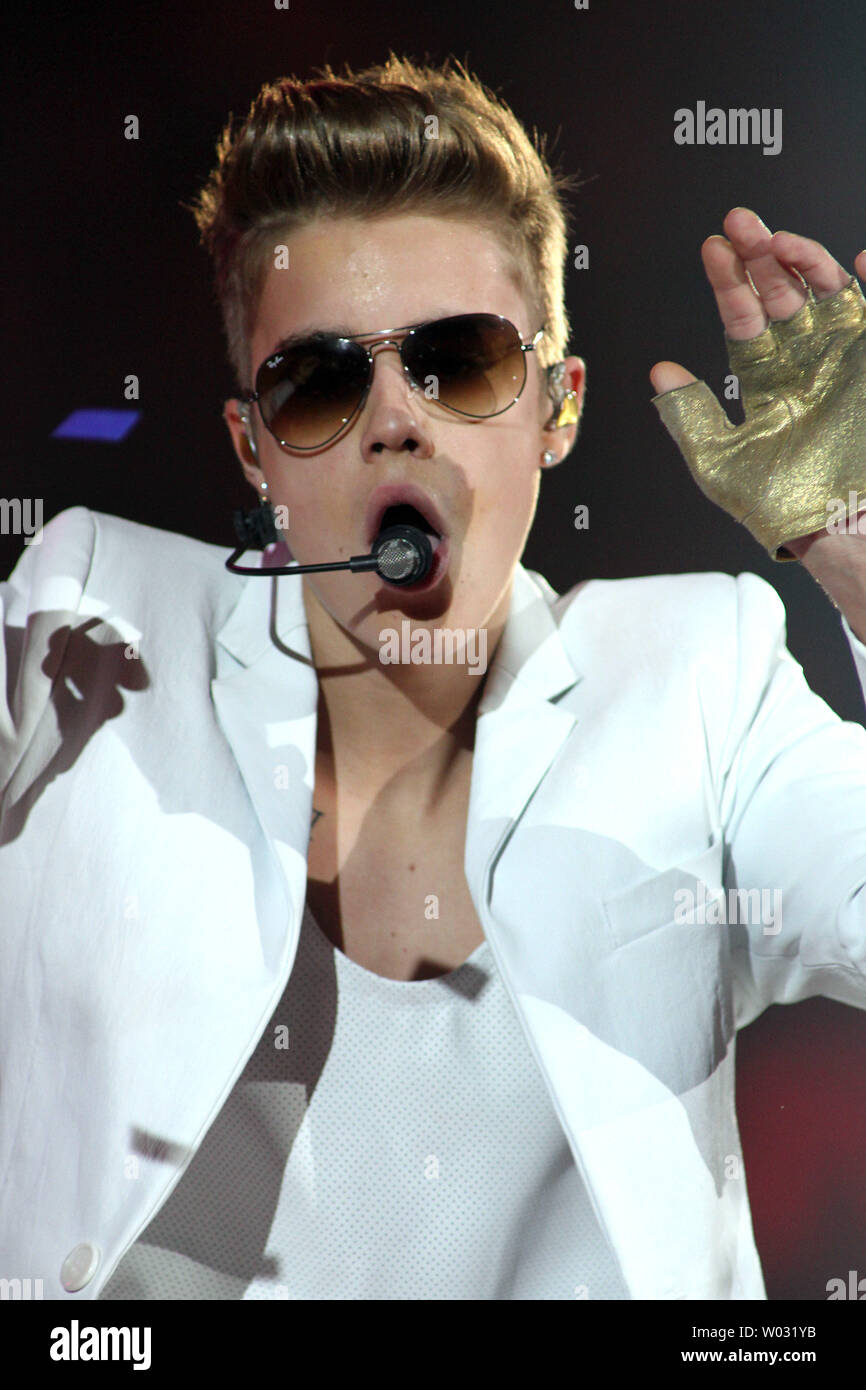 Justin Bieber performs in concert on his Believe tour at the American ...