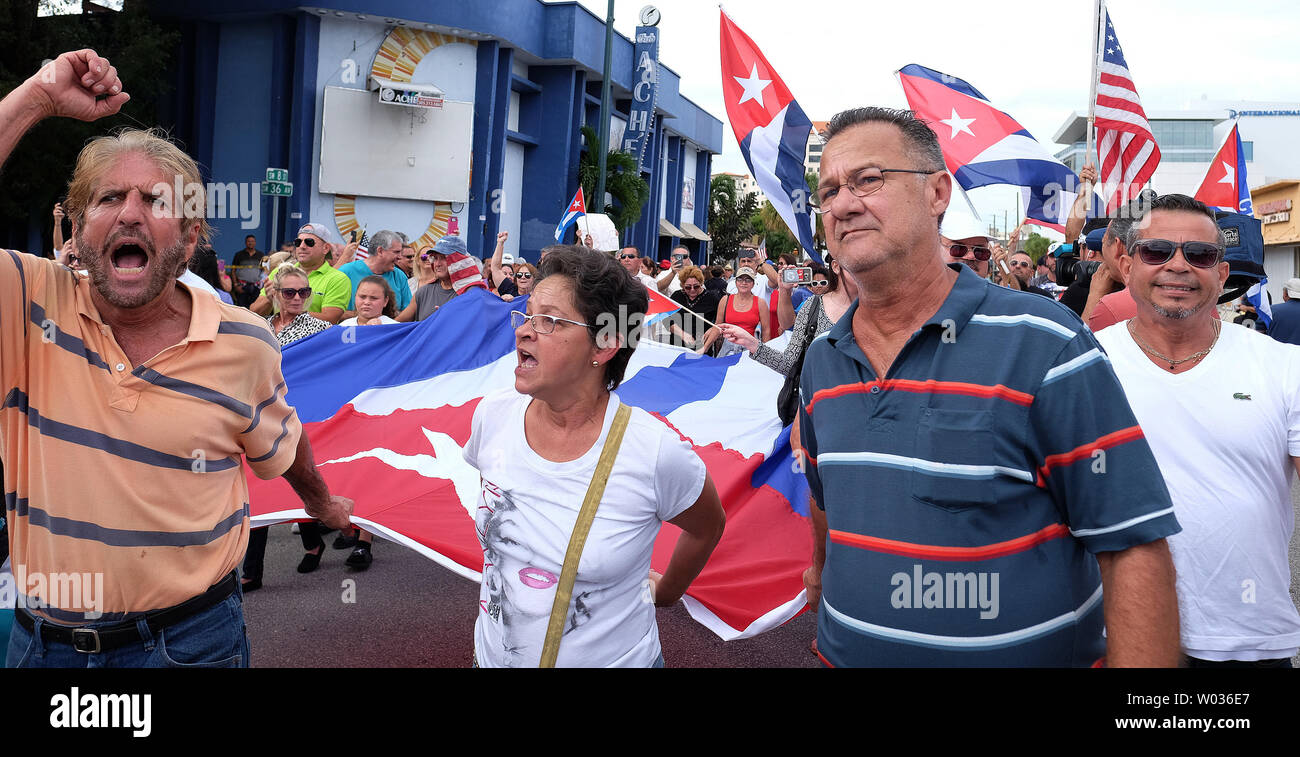 Cuban-Americans celebrate the death of former Cuban leader Fidel Castro ...