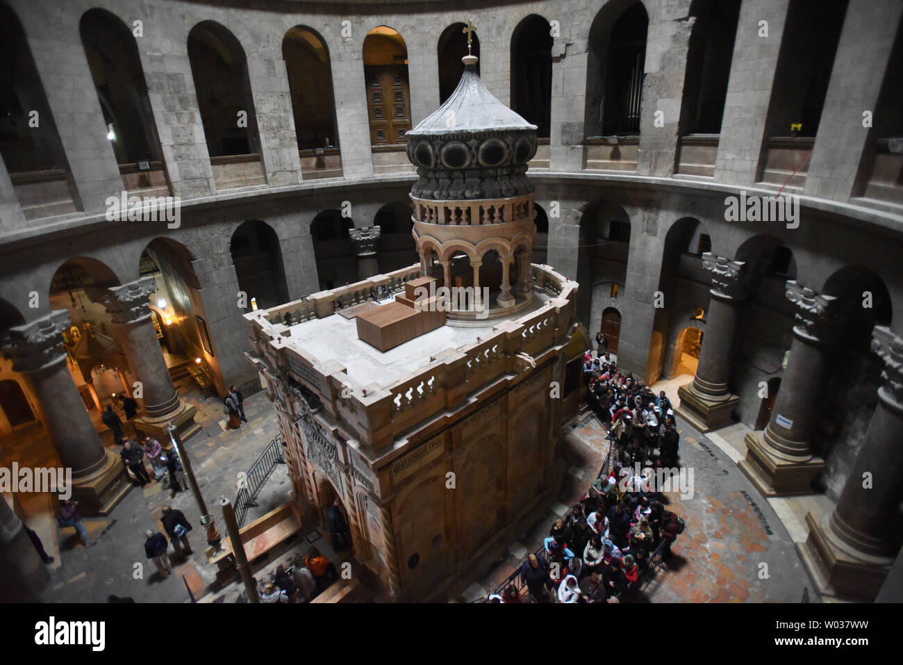 The renovated Edicule, traditionally believed to be the tomb of Jesus ...