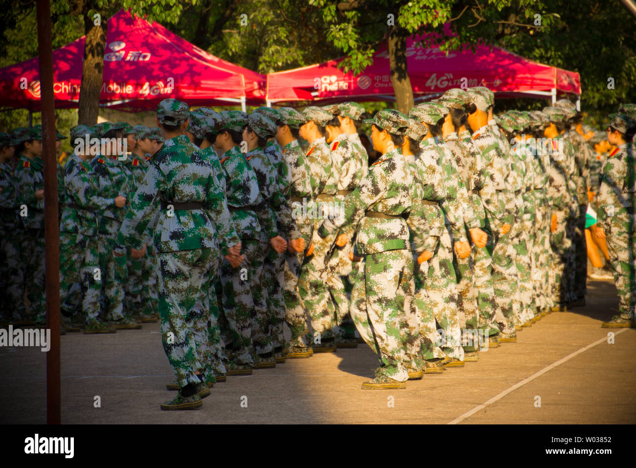 Hunan university of science and technology military training military training hi-res stock ...