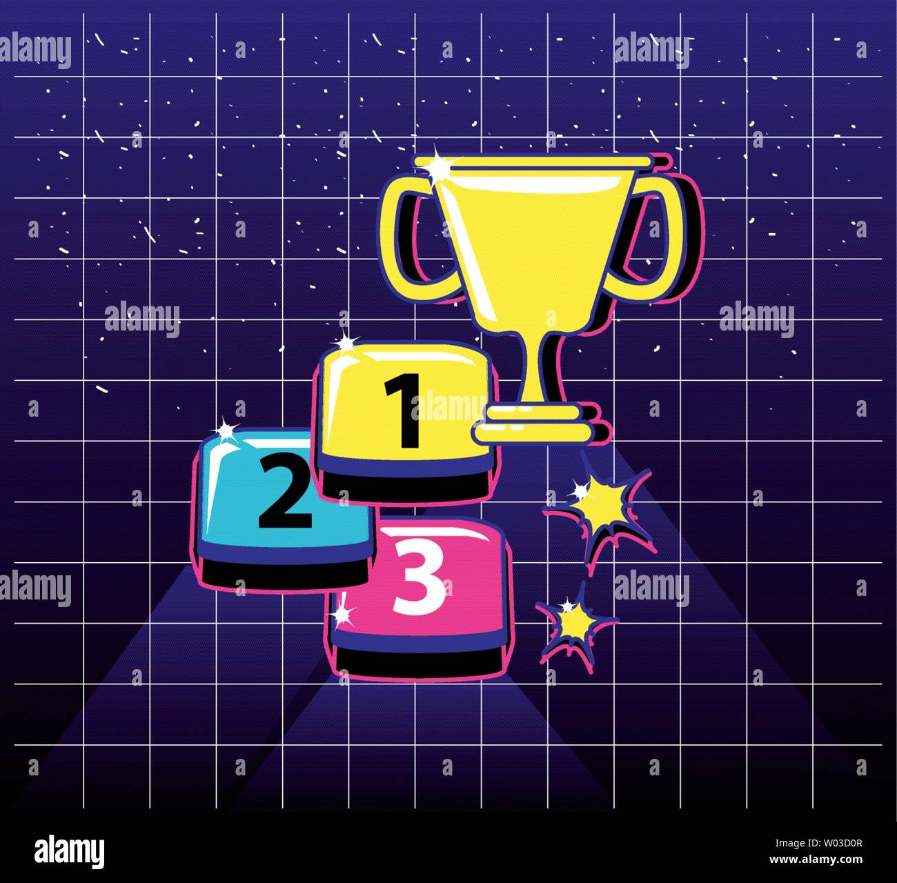 cup trophy of video gamer retro style vector illustration design Stock ...