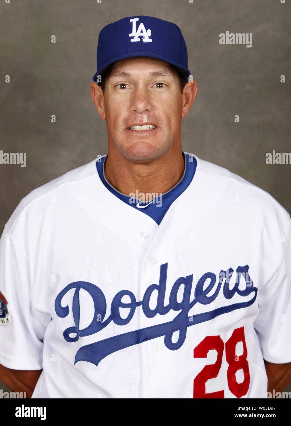 Los Angeles Dodgers outfielder Brian Giles at photo day in Glendale, AZ ...