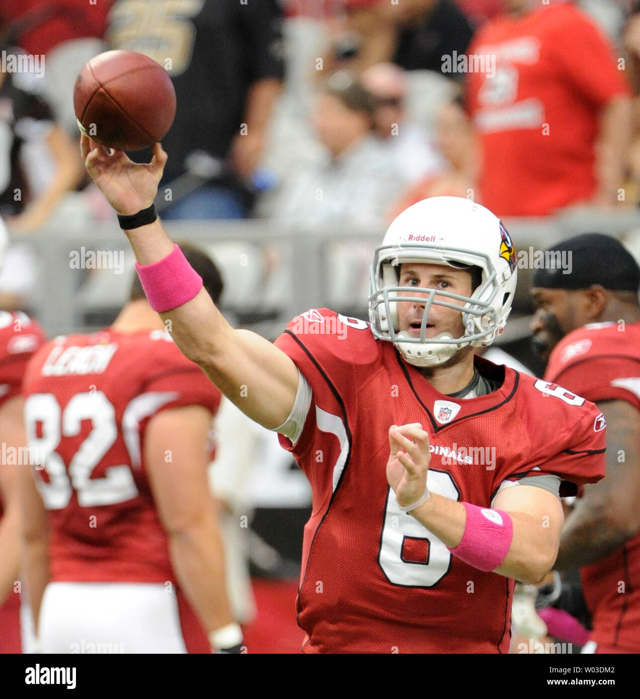 Arizona Cardinals quarterback Max Hall warms up before the start of ...