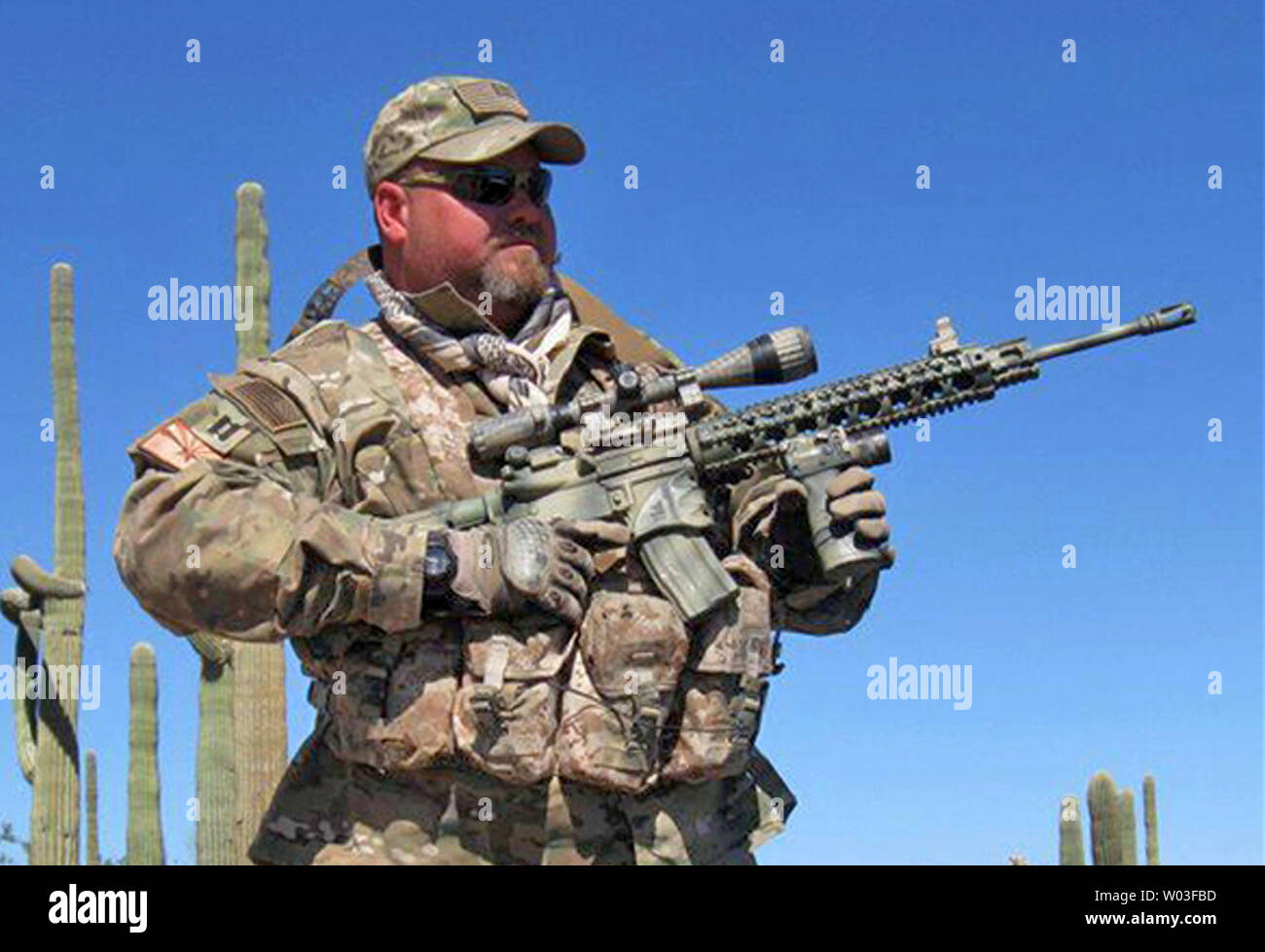 J T Ready, shown in this Facebook photo, the founder of US Border Guard ...